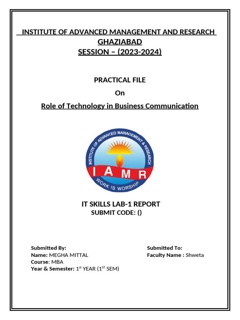 Sample IT Skill Lab File | PDF