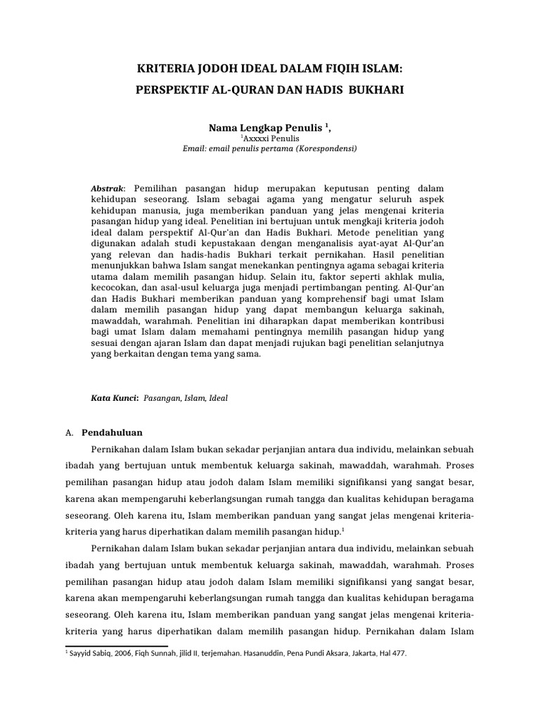 Kriteria Memilih Pasangan Dalam Islam | PDF