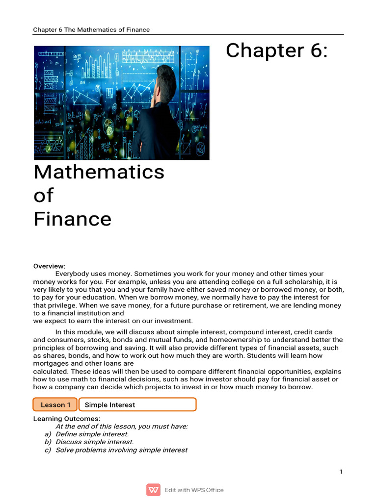 Module-6-MMW-Mathematics-of-Finance | PDF
