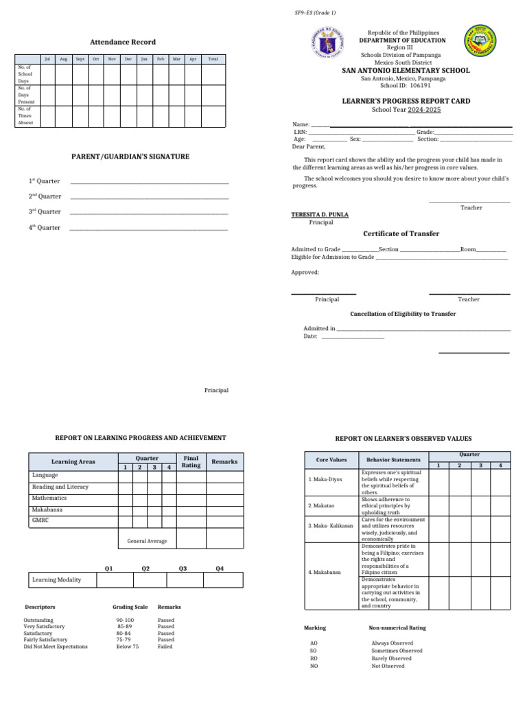 Student Attendance and Progress Report | PDF | Learning | Behavior Modification