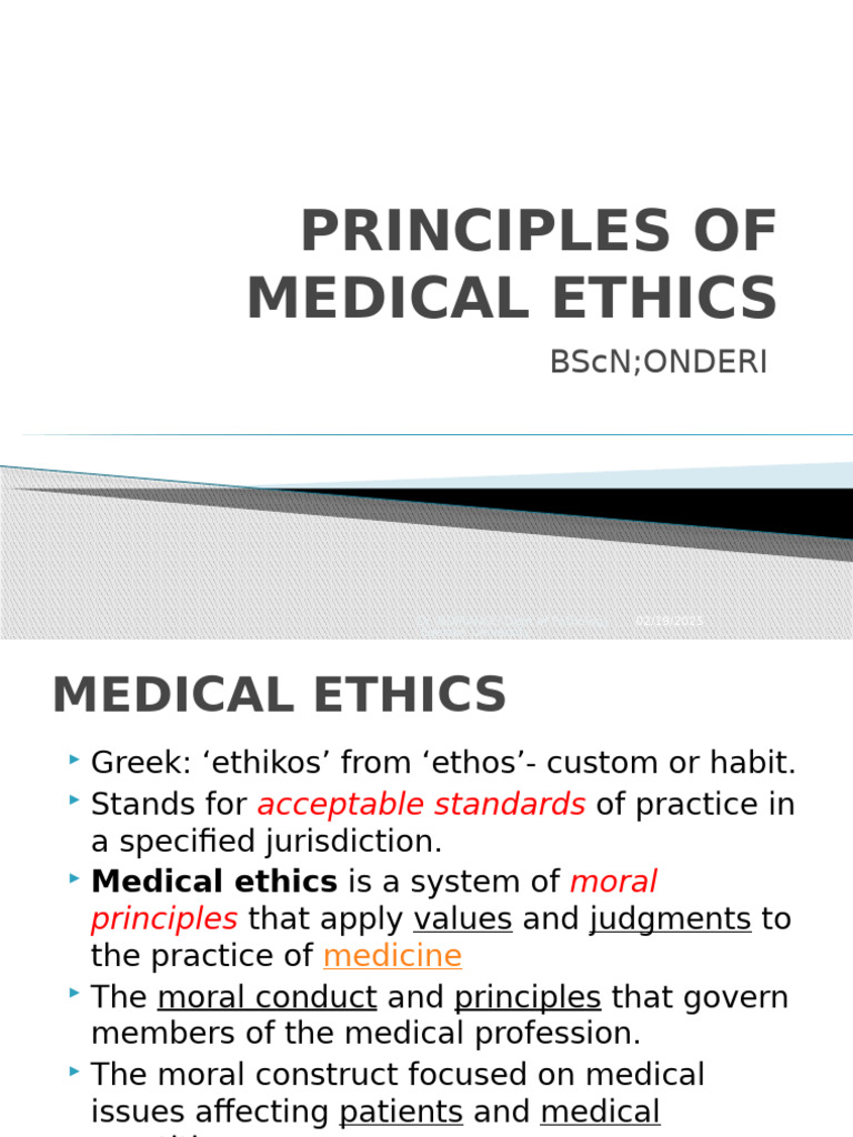 Medical Ethics Principles & Duties | PDF | Medical Ethics | Confidentiality
