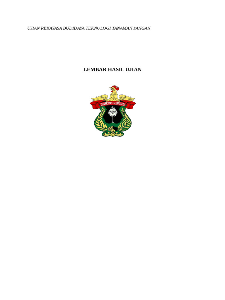 Ujian Rekayasa Budidaya Teknologi Tanaman Pangan | PDF