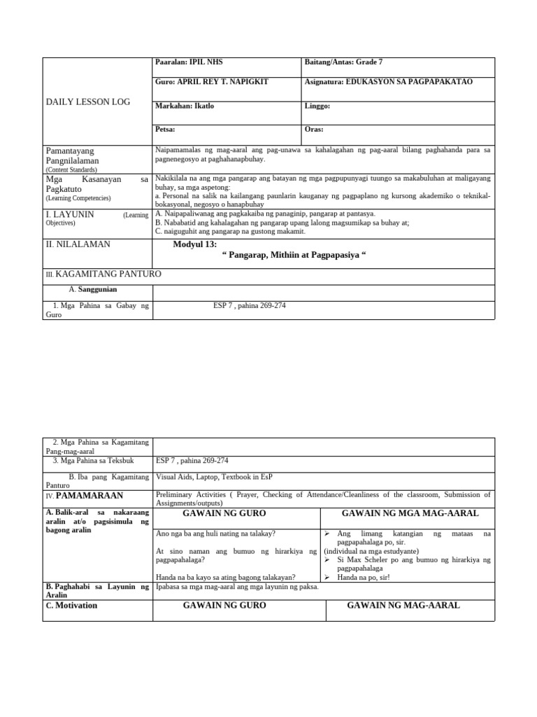 detailed-lesson-plan-7-ESP-2 | PDF