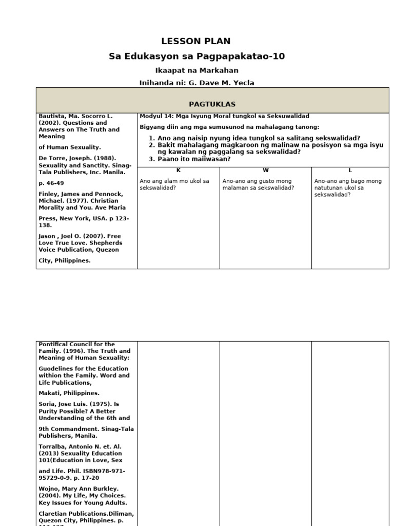 Dave Lesson Plan | PDF