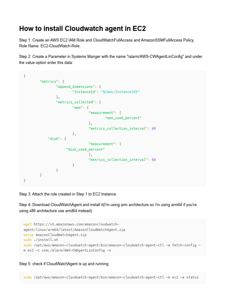 How To Install Cloudwatch Agent in EC2 | PDF | Operating System Technology | Computer Engineering