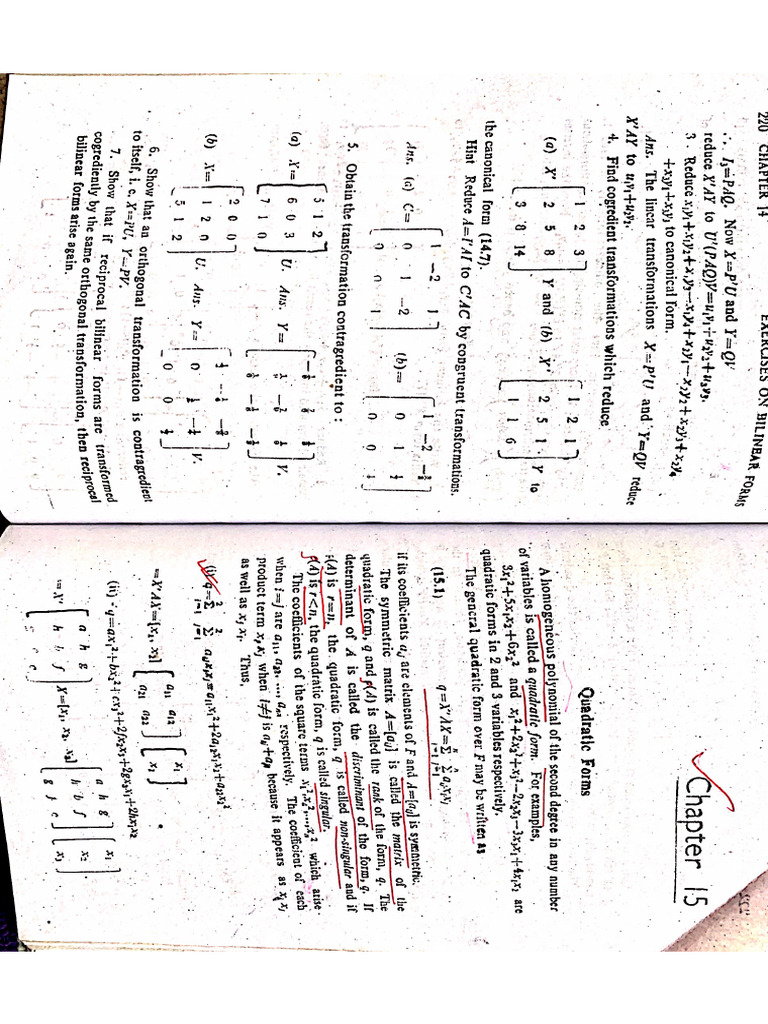 Quadratic Form | PDF