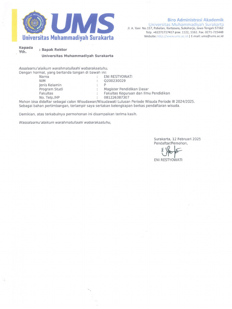 Daftar Calon Wisudawan | PDF