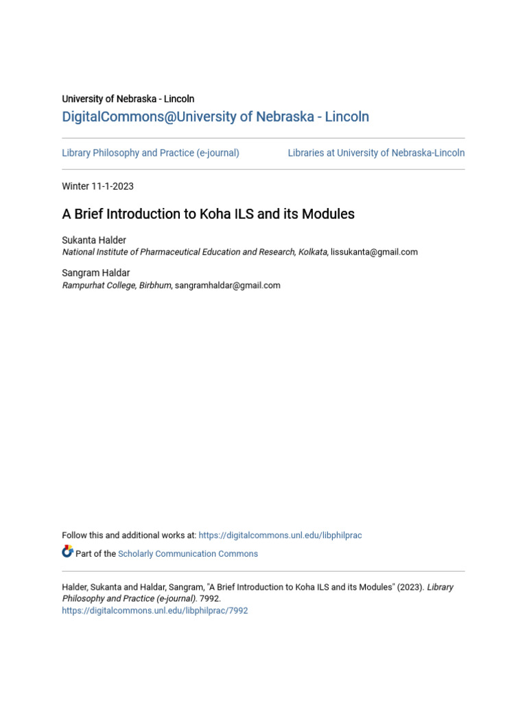 A Brief Introduction To Koha ILS and Its Modules | PDF | Libraries ...
