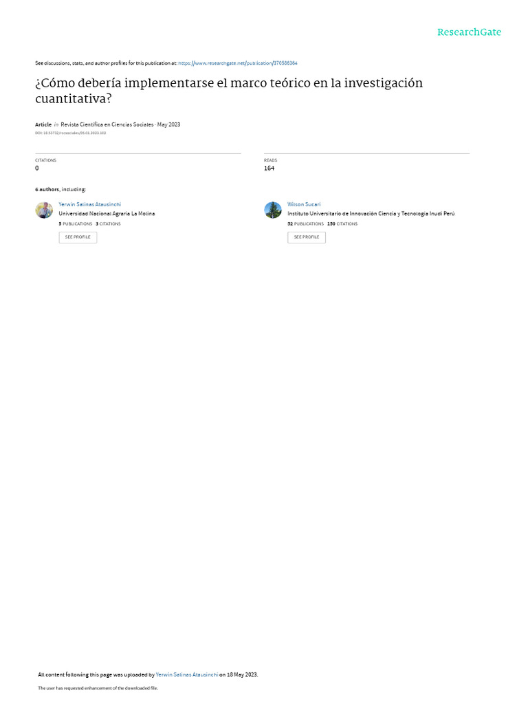 Como debera implementarse el marco terico en la investigacion ...