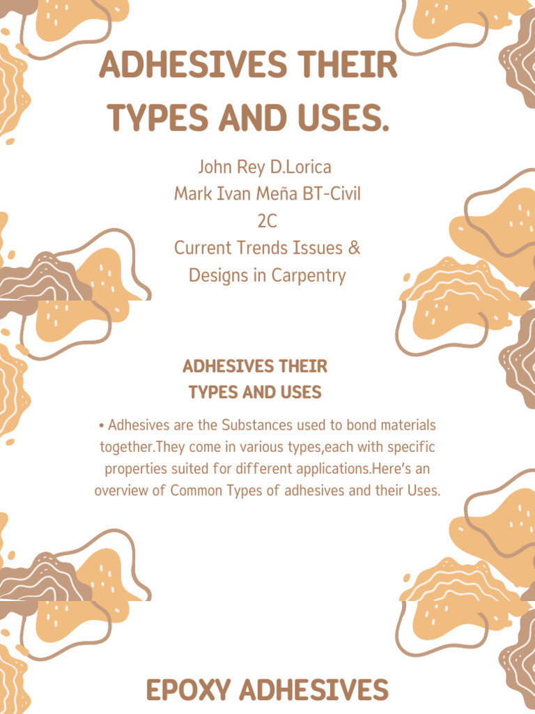 Adhesives Their Types and Uses | PDF | Adhesive | Secondary Sector Of ...