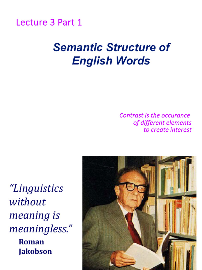 1_Lexicology Lecture 3 Part 1 (1) | PDF | Semantics | Word