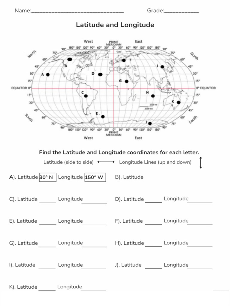 Practice Latitude and Longitude Worksheets | PDF