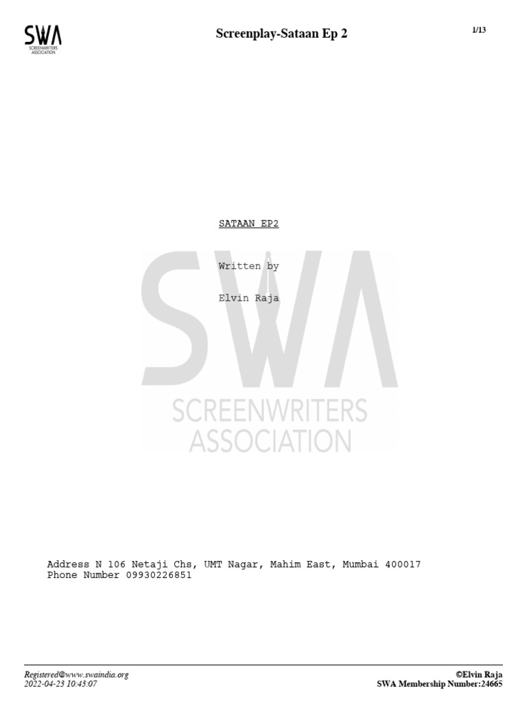 Sataan Episode 2 Screenplay | PDF