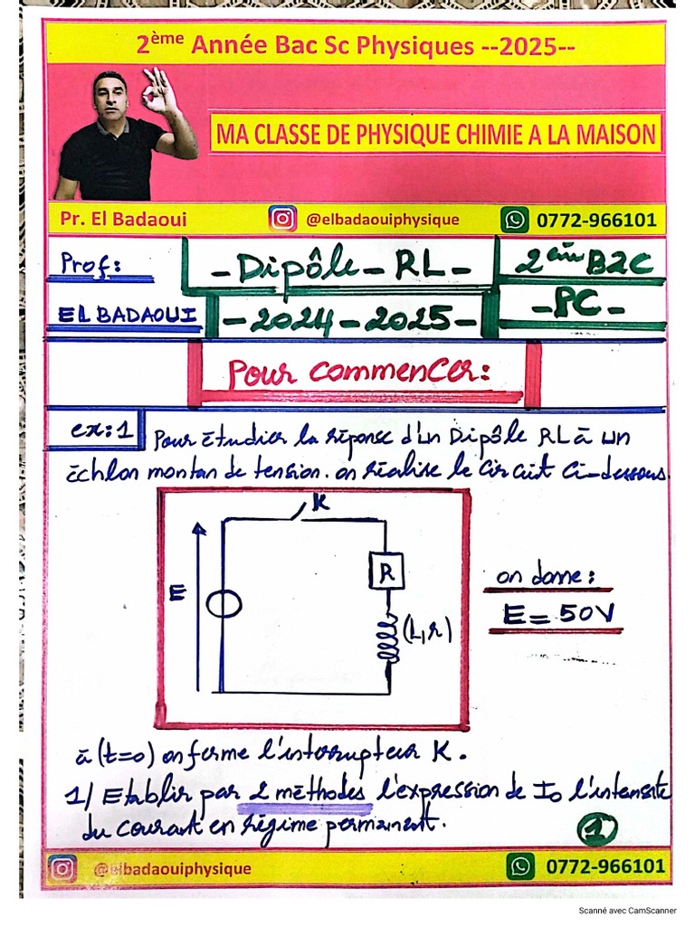 RL Deuxième Bac SC PC - 2025 - Prof El Badaoui | PDF