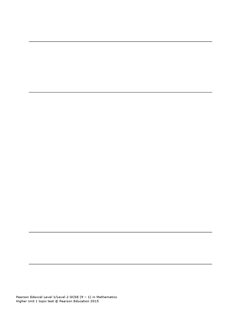 GCSE Mathematics Unit 1 Practice Test | PDF