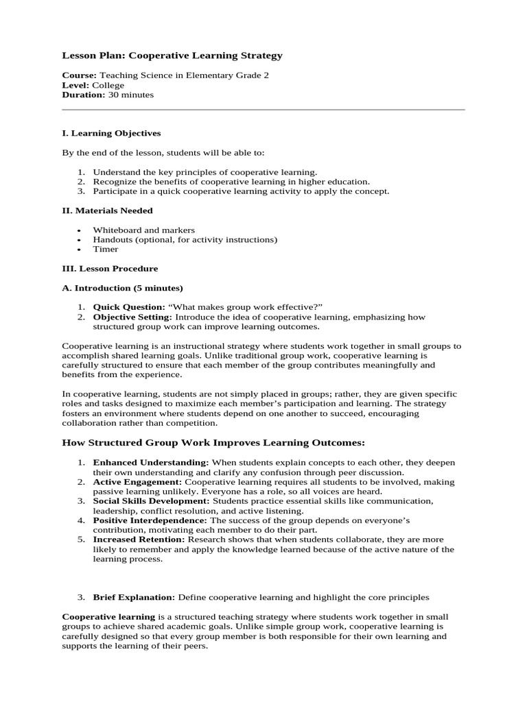 Lesson Outline in Science | PDF | Learning | Behavioural Sciences