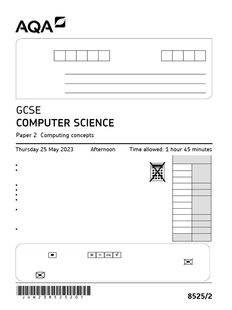 June 2023 Qp Paper 2 Aqa Computer Science Gcse Pdf Computer Data Storage Computer Network