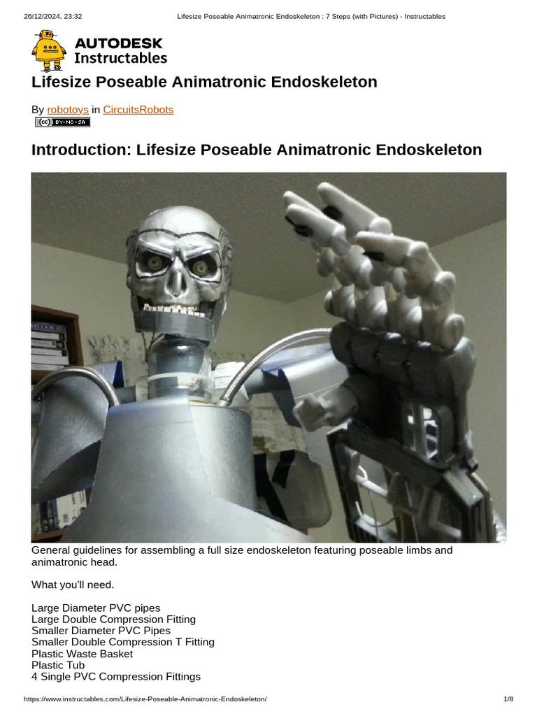 Lifesize Poseable Animatronic Endoskeleton - 7 Steps (With Pictures) - Instructables | PDF ...
