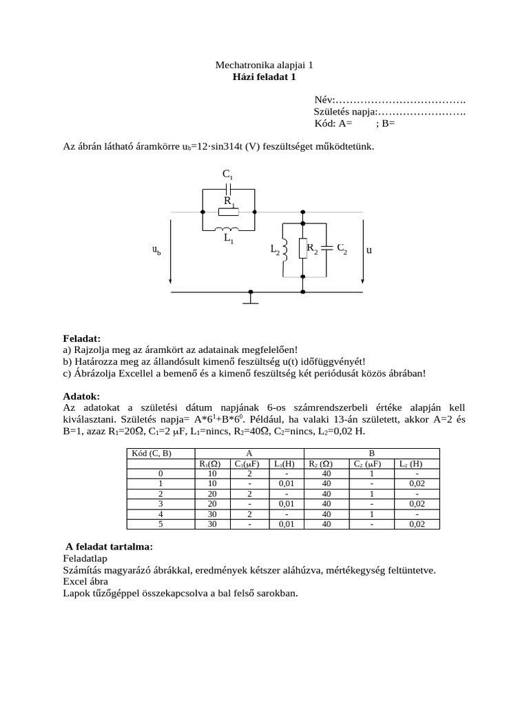Mechatronika alapjai HF1 3 | PDF