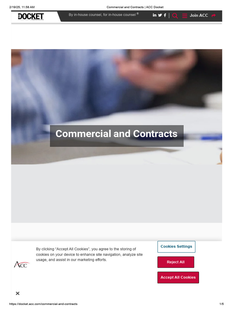 Commercial and Contracts _ ACC Docket | PDF