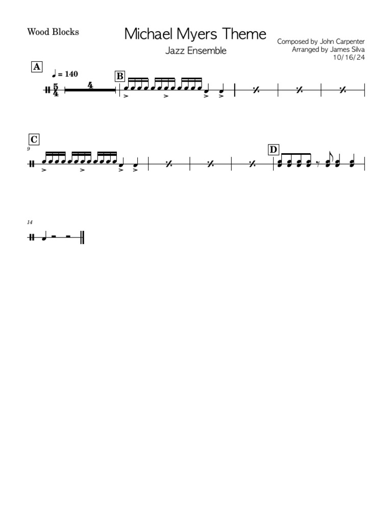 Michael Myers Jazz Ensemble Arrangement | PDF