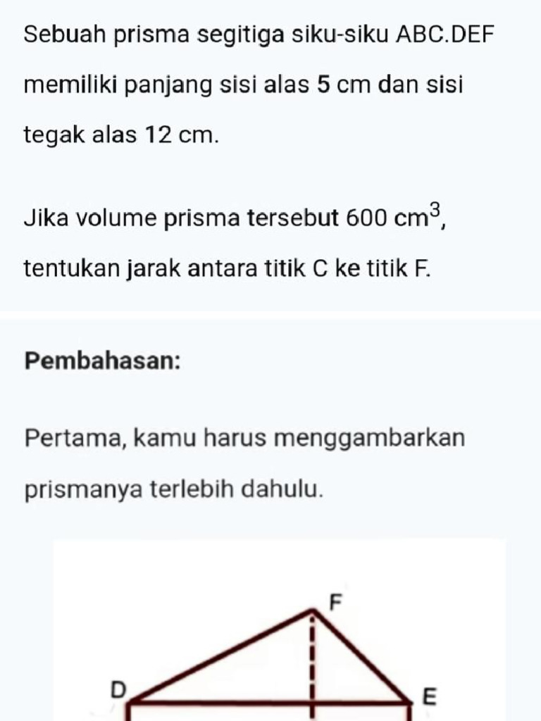 Contoh Soal Dimensi Tiga Jarak Titik Ke Titik | PDF