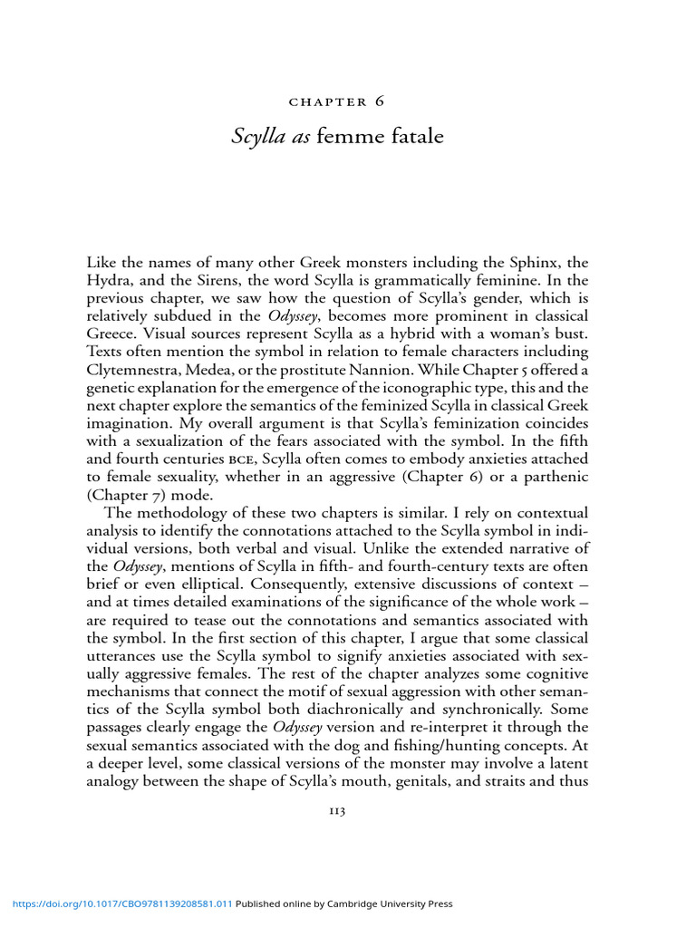 Scylla As Femme Fatale | PDF | Oresteia | Clytemnestra