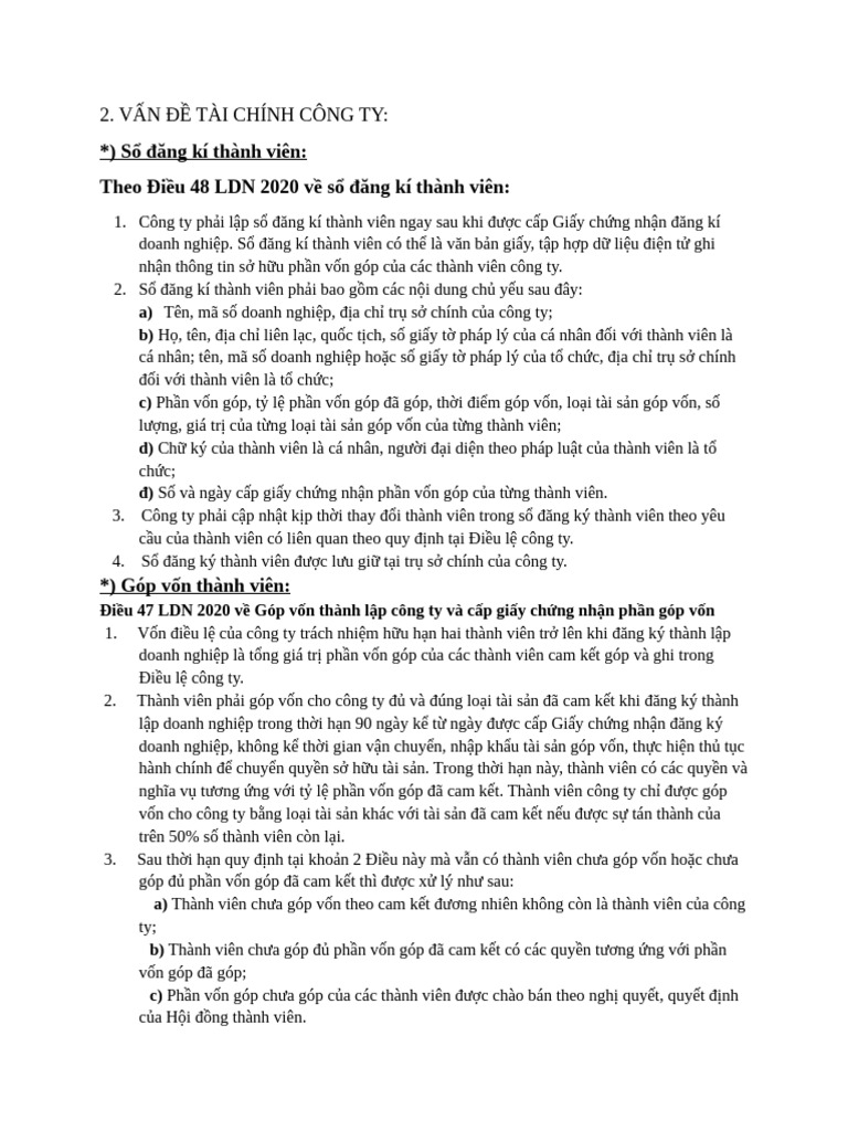 LKD 2. Tài Chính Công Ty | PDF