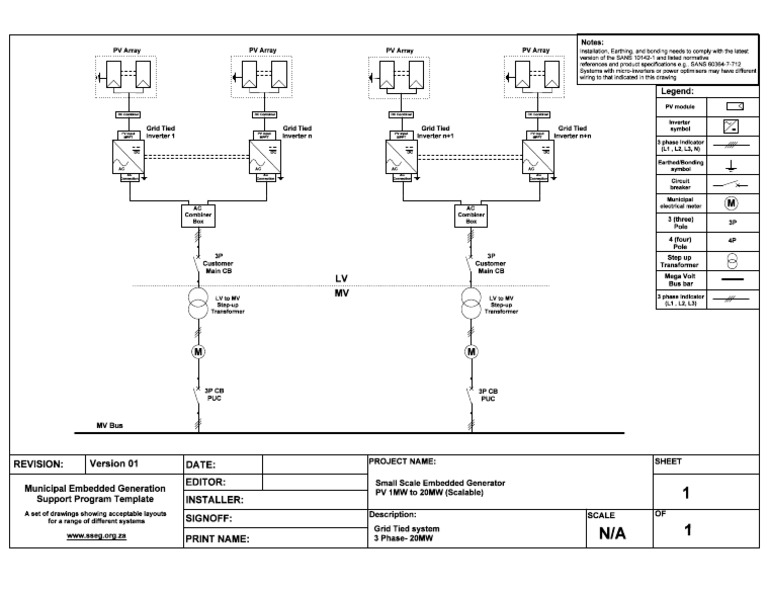 SLD 5 PV EG 1MW to 20MW 3 Phase v01 Final | PDF