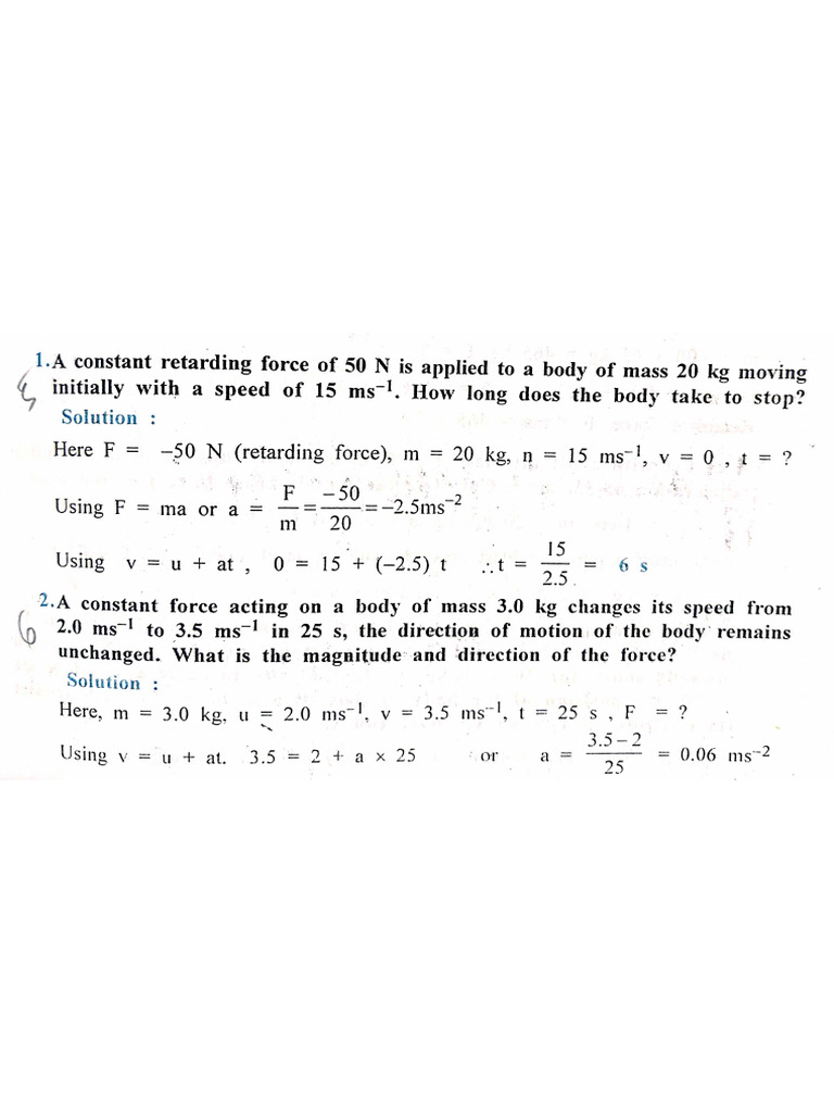 Physics Important Numericals | PDF