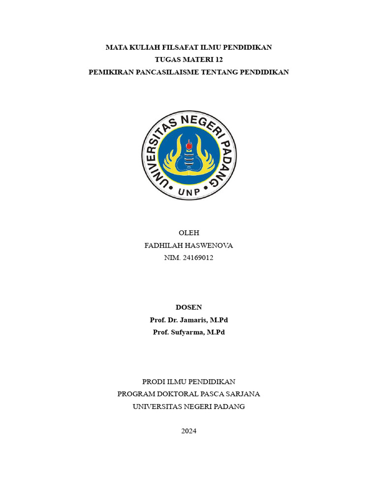 Pemikiran Pancasilaisme Tentang Pendidikan | PDF