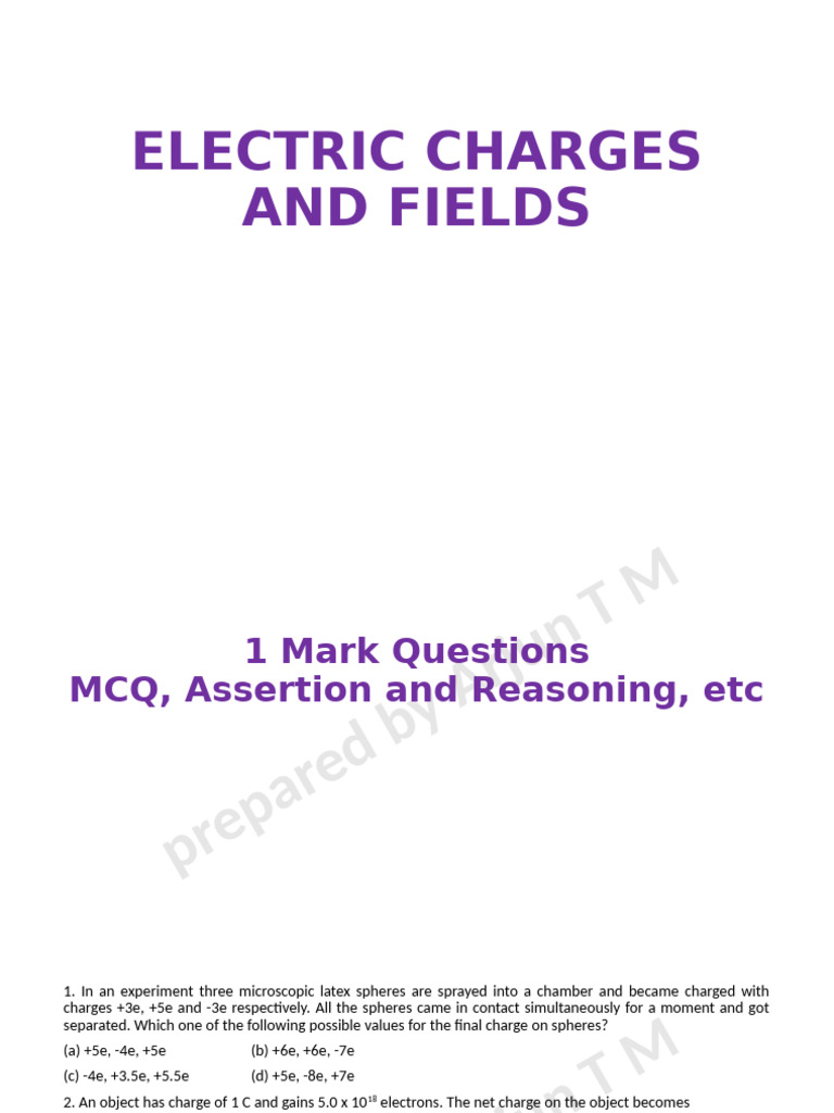 Electrostatics 1 PYQ | PDF | Electric Field | Sphere