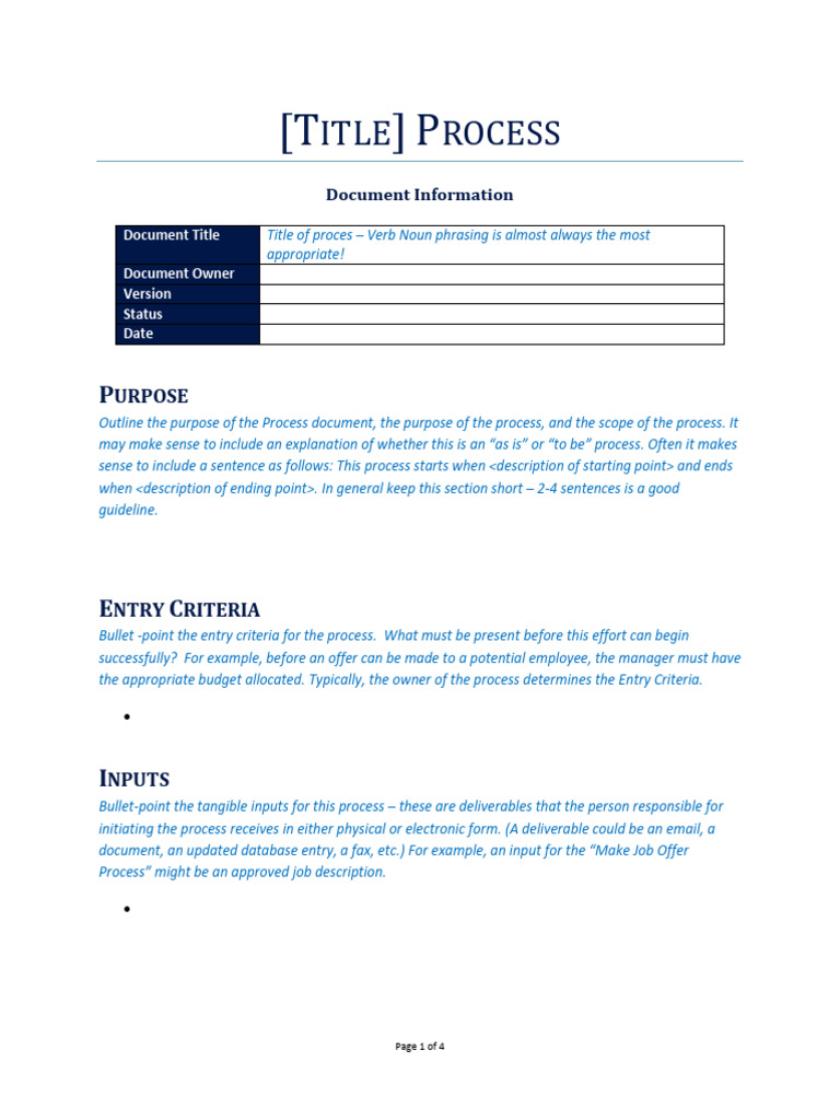 Business Process Template | PDF | Document