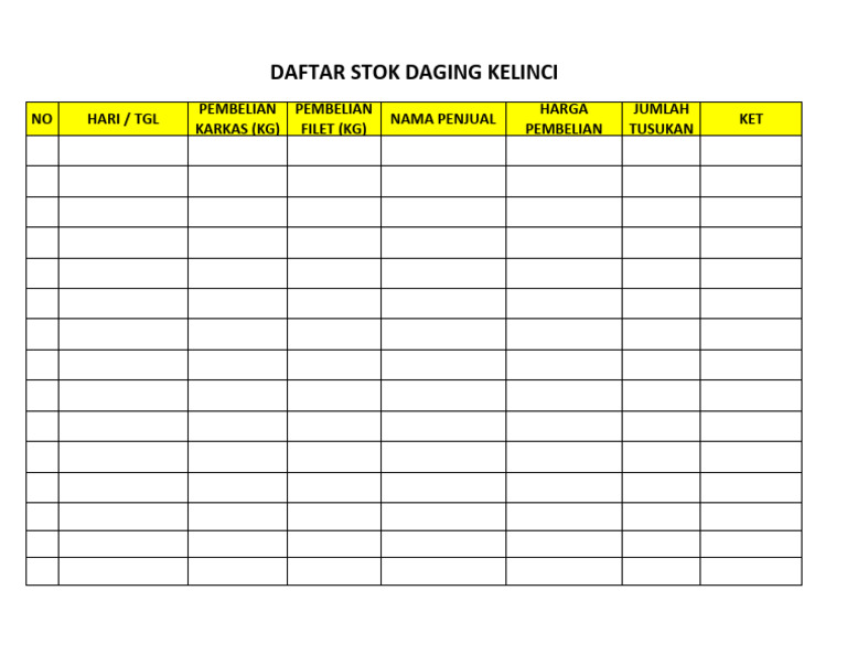 Nota Stok Daging Oke | PDF