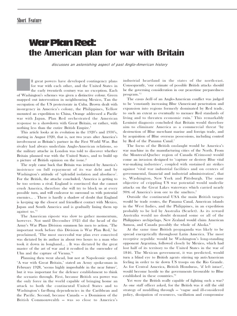 war_plan_red | PDF | British Empire | Royal Navy