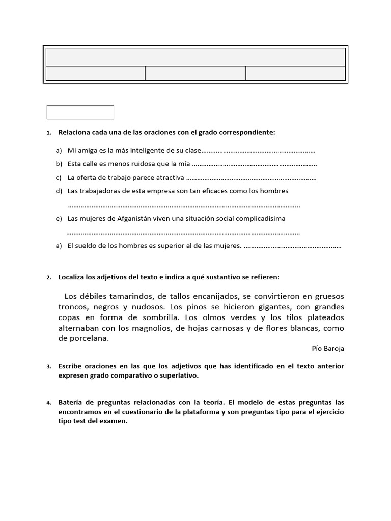 TAREA DE LENGUA TEMA 9 2º TRIMESTRE LENGUA COMPARACIONES | PDF ...