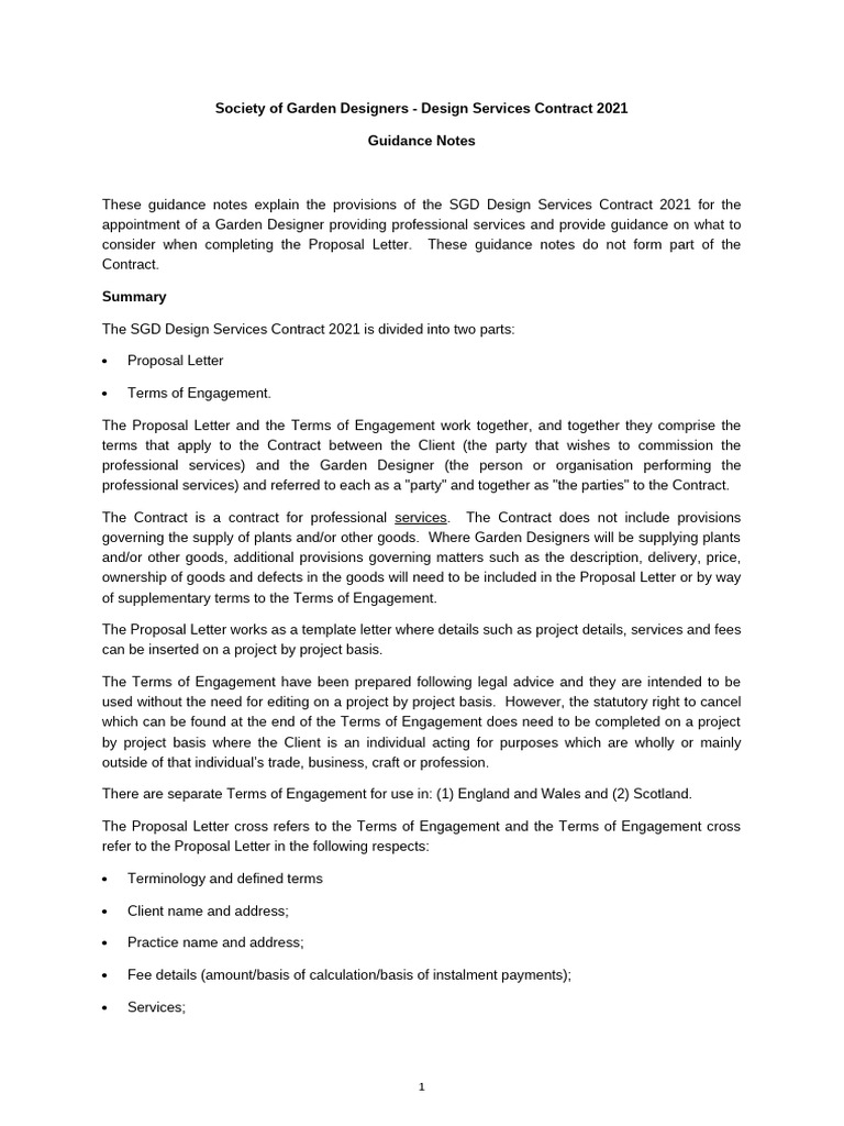 SGD Design Services Contract Guide 2021 | PDF | Indemnity | Alternative ...