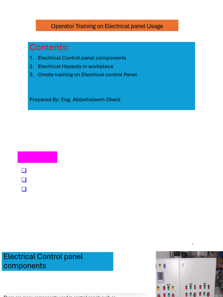 Operators Training On Proper Usage of Electrical Panel | PDF | Insulator (Electricity ...
