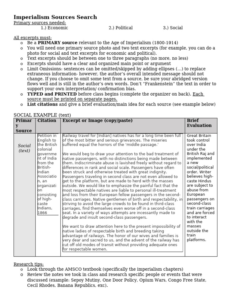 Imperialism Sources Search | PDF | Ellipsis