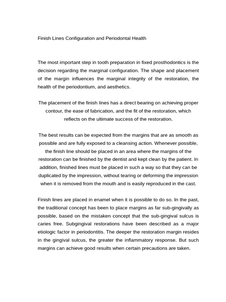 Finish Line Configuration and Periodontal Health | PDF | Periodontology ...
