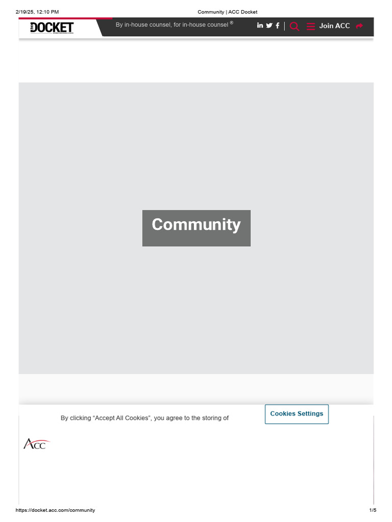 Community - ACC Docket | PDF