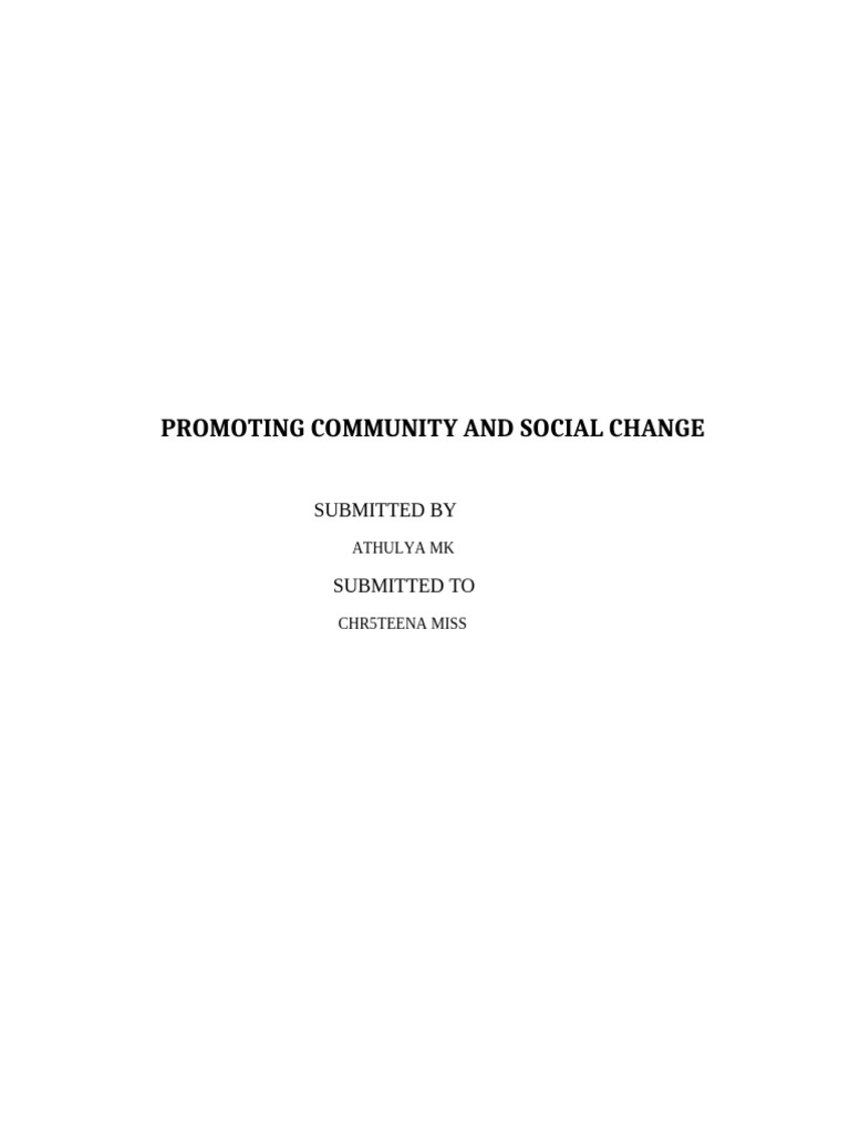 Promoting Community and Social Change | PDF | Community | Empowerment