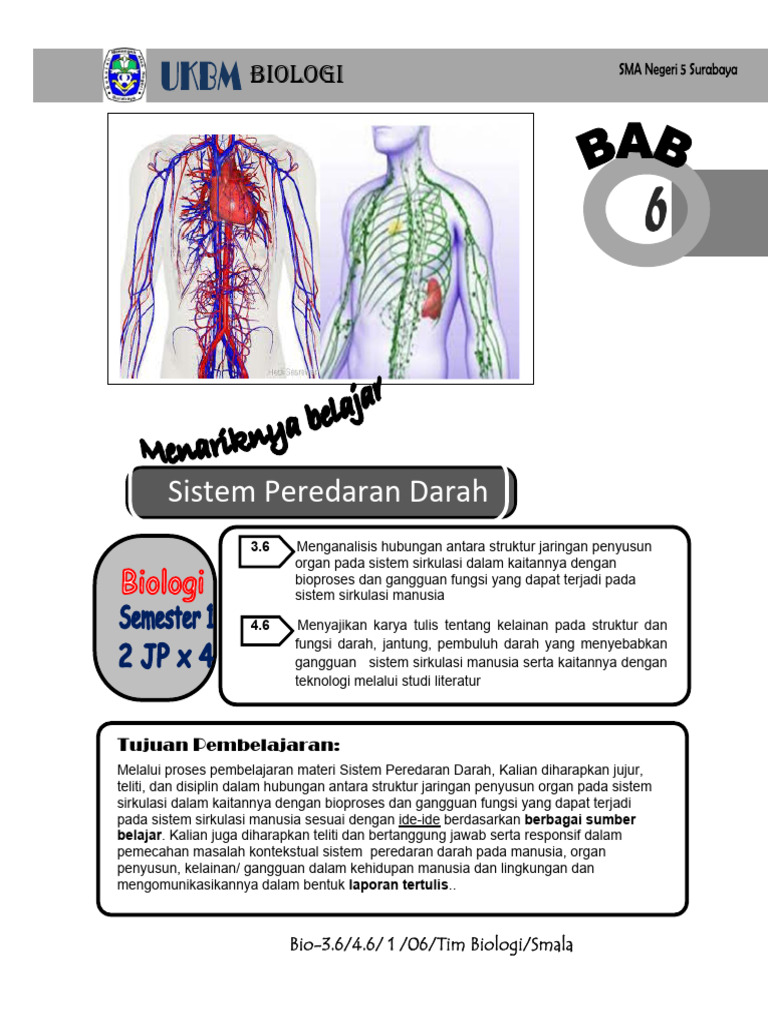 UKBM 3.6 Sistem Peredaran Darah Aktivitas 1 | PDF