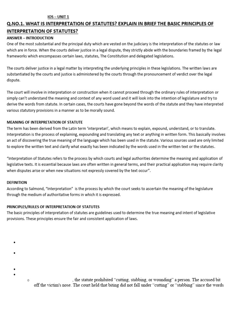 IOS Unit-1 | PDF | Statutory Interpretation | Taxes