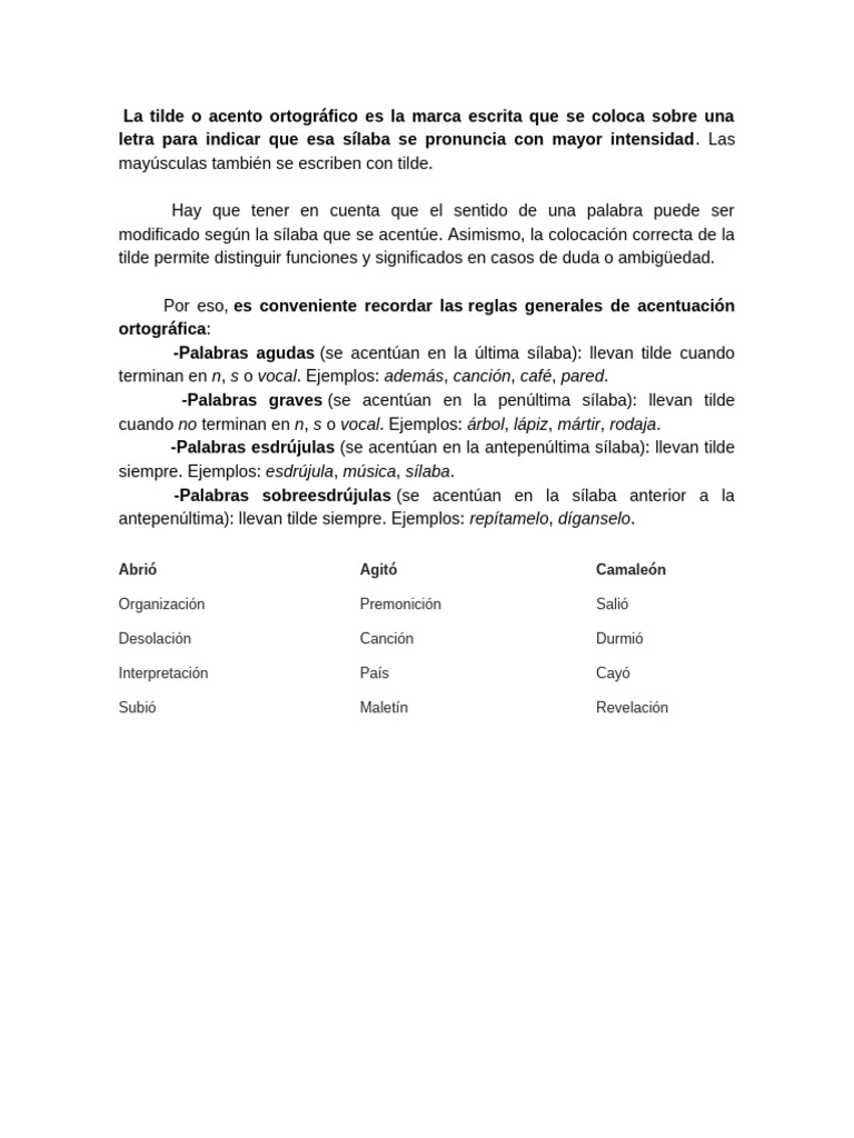 Uso de La Tilde | PDF