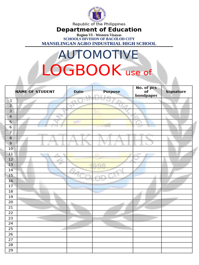 LOGBOOK print | PDF