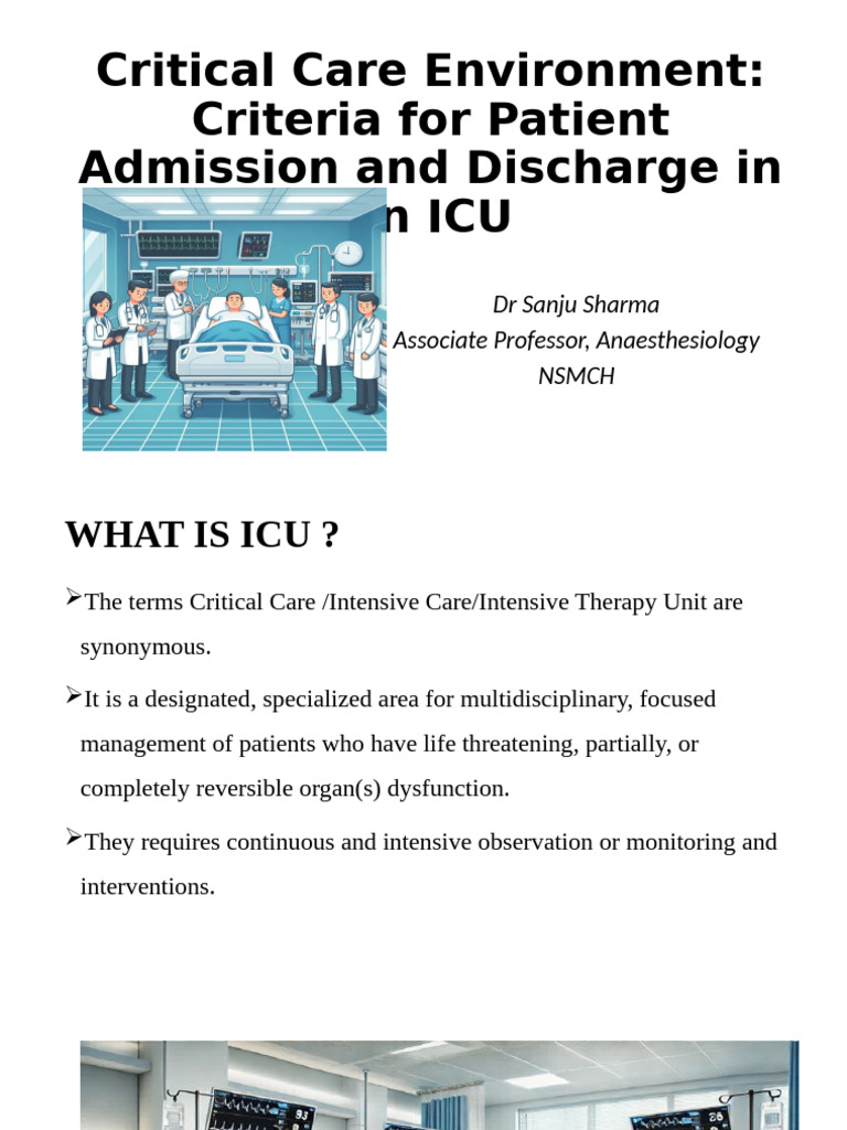 ICU Admission and Discharge Criteria | PDF | Intensive Care Unit ...