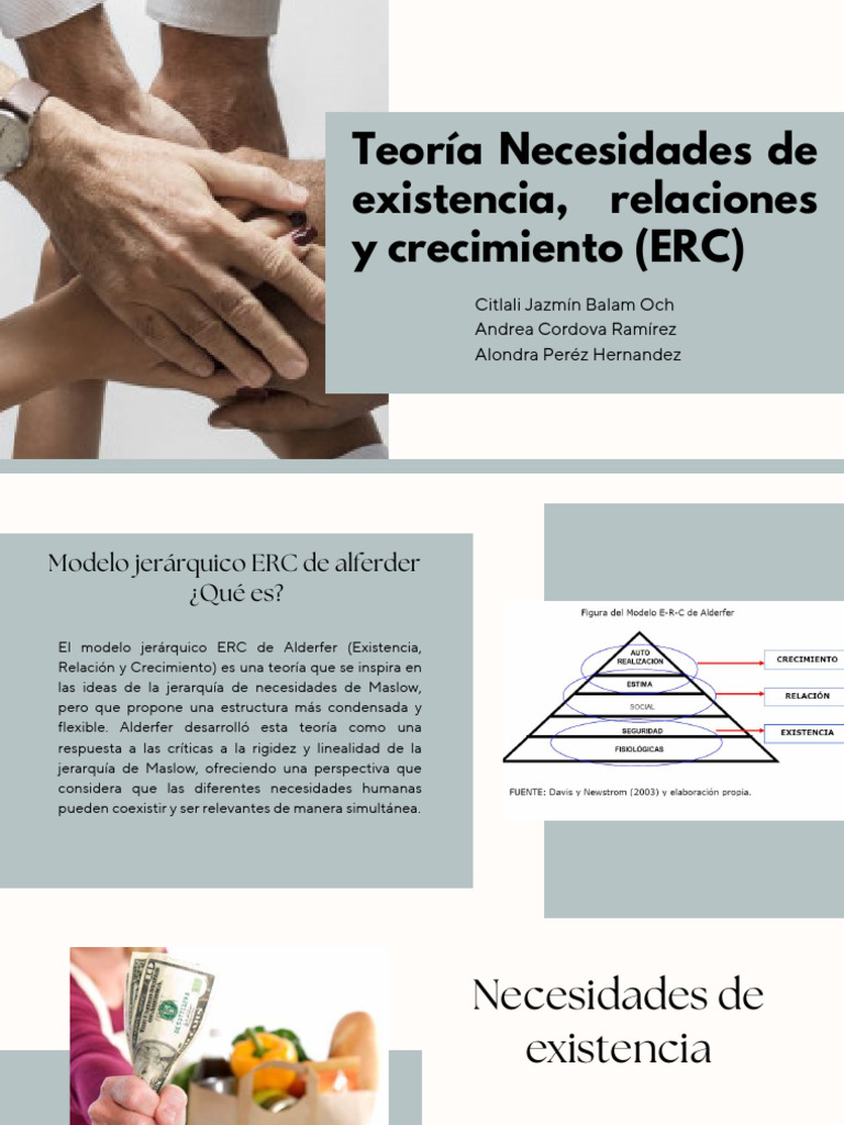 Teoría Necesidades de Existencia, Relaciones y Crecimiento (ERC) | PDF | Motivación | Motivacional