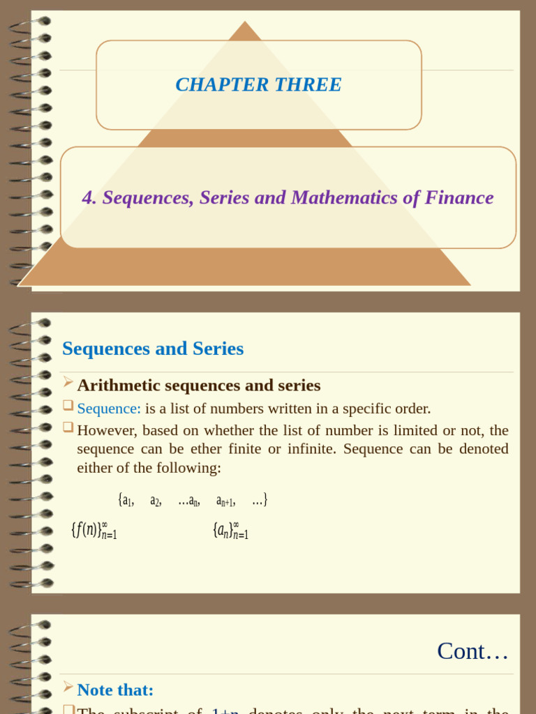 Maths Chapter 3 Sequences, Series and Mathematics of Finance | PDF | Derivative | Interest