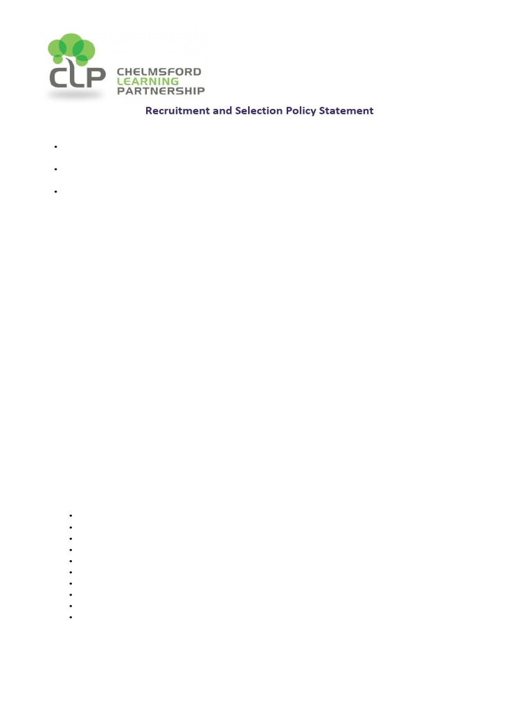 CLP Recruitment and Selection Policy | PDF | Verification And ...